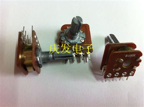 Wh148 Type Potentiometer Double 8 Foot Potentiometer With Stepping B10k B50k B100k Handle