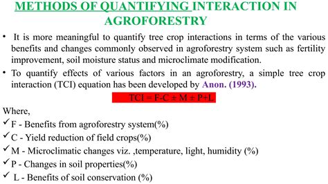 Lecture 4 Tree And Crop Interaction In A Agroforestry Systempptx