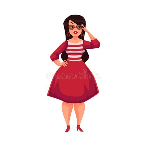 Smiling Cartoon Girl Big Glasses Stock Illustrations 121 Smiling