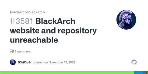 BlackArch Website And Repository Unreachable Issue 3581 BlackArch