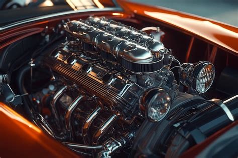 Sports Car Engine With Turbo Modifications Premium Ai Generated Image