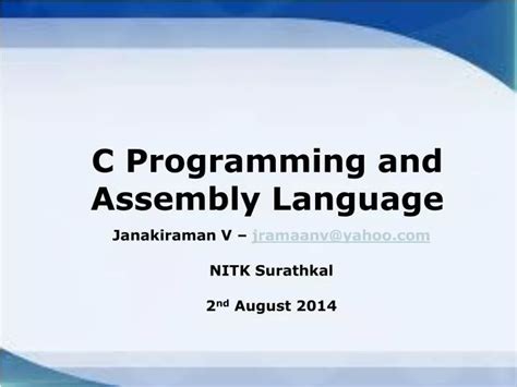 PPT C Programming And Assembly Language PowerPoint Presentation Free Download ID 4841149