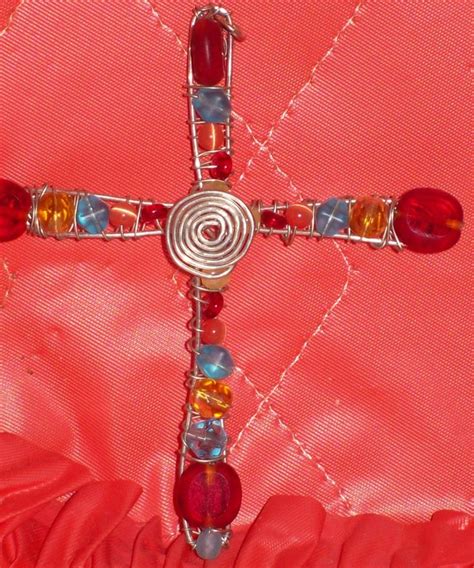 Beaded Cross Necklace Handcrafted Jewelry