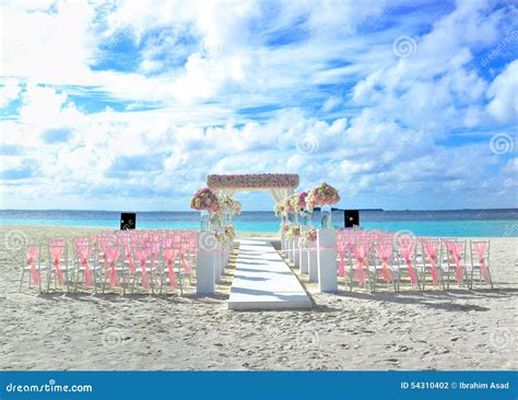 Maldives Destination Beach Wedding Stock Photo Image Of Flower