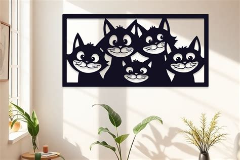 Laser Cut Cats Wall Art Decor Svg · Creative Fabrica