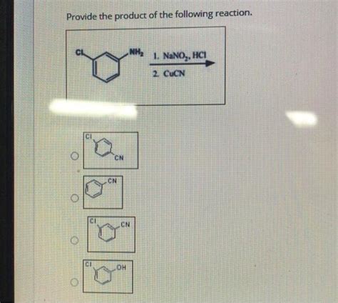 Solved Provide The Product Of The Following Reaction Nh 1