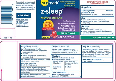 Sunmark Z Sleep Diphenhydramine Hcl Solution