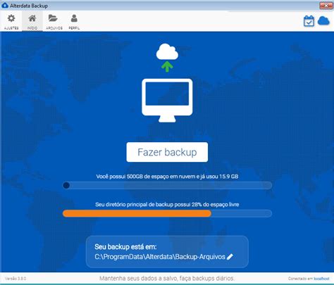 Tela Inicial Alterdata Backup