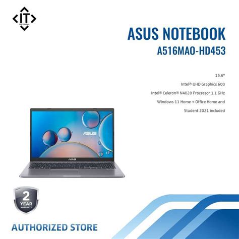 Jual Asus Notebook Vivobook A516mao 156celeron N40204g512gwin11