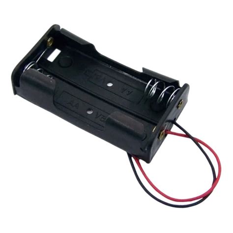 Suporte Porta 2 Pilhas Aa 1 5v Cor Preto Com Rabicho 2 Slots Para Projetos Shopee Brasil