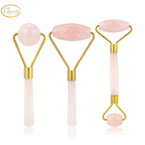 Natural Rose Quartz Facial Massage Crystal Stone Body Jade Massager Derma Roller Skincare Ice