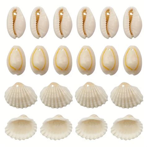 50pcs 패션 자연 샤벳 비즈 껍질과 조개껍질 구멍이 있는 비즈 팔찌 목걸이 보석 제작용 Temu Republic Of Korea