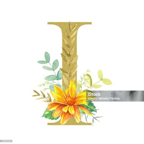 Ilustración De Alfabeto Floral Letra I Las Letras Del Alfabeto Son De