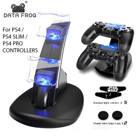 Data Frog Controller Charger For Playstation 4 Led Dual Usb Charging Dock Station For Dualshock