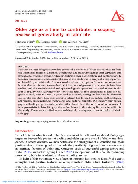 div class title older age as a time to contribute a scoping review of