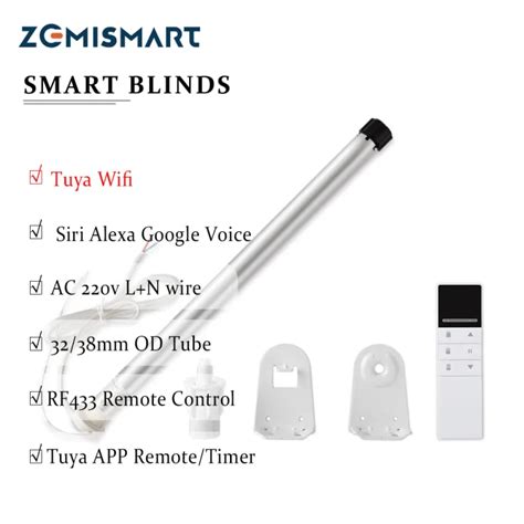 Zemismart สามารถชาร์จได้ Wifi สมาร์ทมอเตอร์ท่อผ้าม่านมอเตอร์ลูกกลิ้งชัต