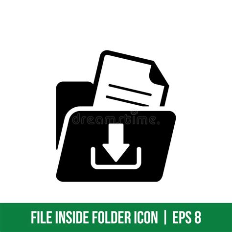 File Inside Folder Icon Vector Template Solid Color Stock Vector