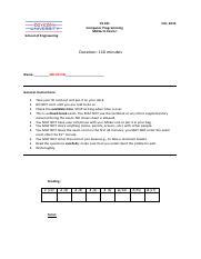 CS Fall Midterm I Solution Pdf School Of Engineering CS Computer
