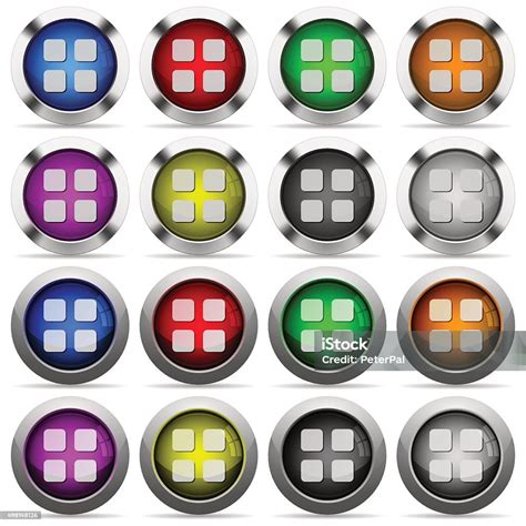 Large Grid View Button Set Stock Illustration Download Image Now