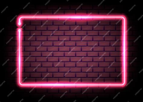 Premium Vector Neon Rectangle Frame Or Neon Lights Sign Vector Illustration