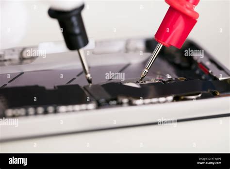 Digital Multimeter Probes Testing Mobile Phone Stock Photo Alamy