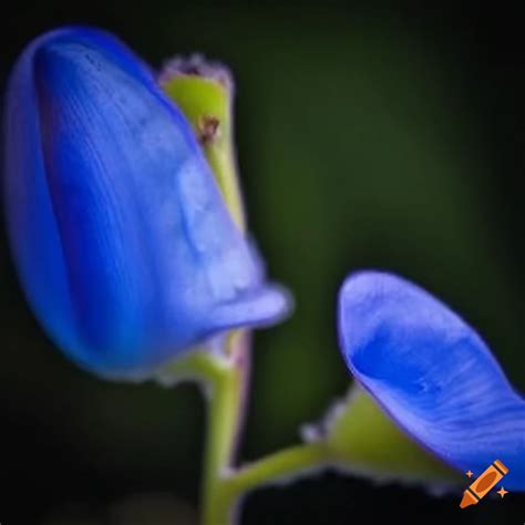 Abstract Blue Plant Artwork