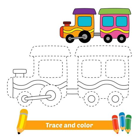 Train Trace And Color Worksheet