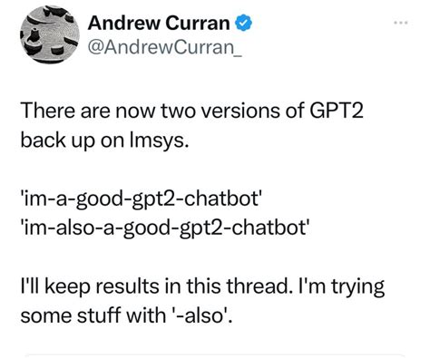 looks like openai is publicly testing 2 “gpt2”models no one know