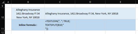 Worksheet Function Excel Moving A Multiline Address In A Cell To