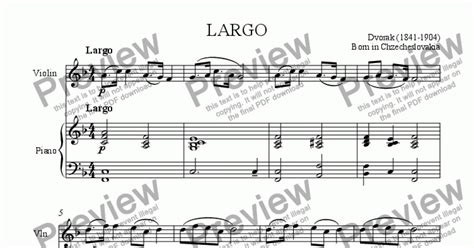 Largo Symphony No9 2nd Movement Download Sheet Music Pdf File