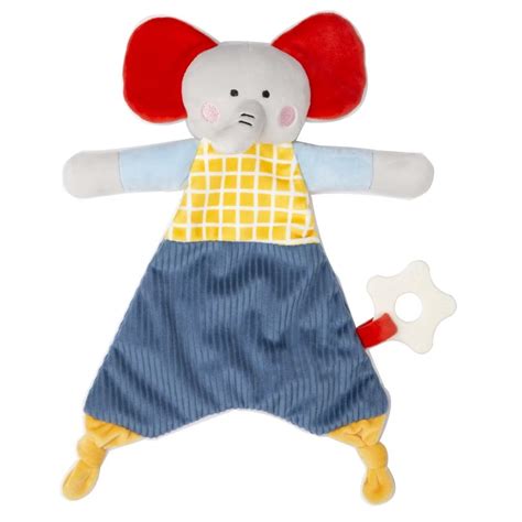 Adofi Plush Teether Teething Blankieelephant Soothes Sore Gumsages