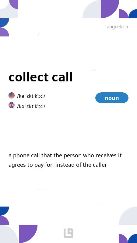 Definition Meaning Of Collect Call Picture Dictionary