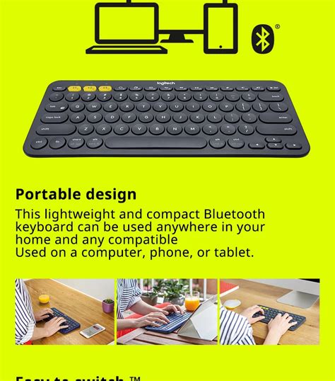 Logitech K380 Wireless Keyboard Multi Device Bluetooth Multi Color For Mac Computer Laptop Mini