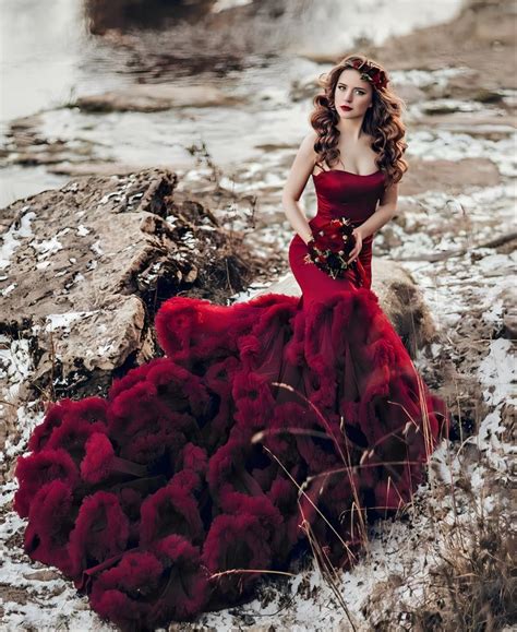 Burgundy Wedding Dress Bride 60 Photos