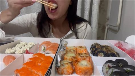 Asmr Sushi Mukbang Eating Sounds 🍱 АСМР СУШИ РОЛЛЫ Youtube