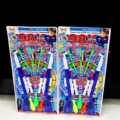 儿童吸盘弹枪98k男孩玩具软弹枪10发射弹射子弹塑料玩具双枪竞技9虎窝淘