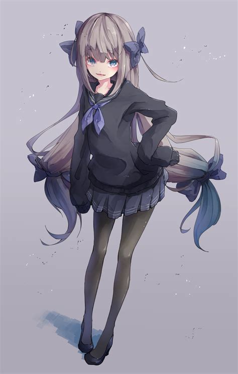 Wallpaper Gadis Anime Seragam Sekolah Karakter Asli 1017x1600
