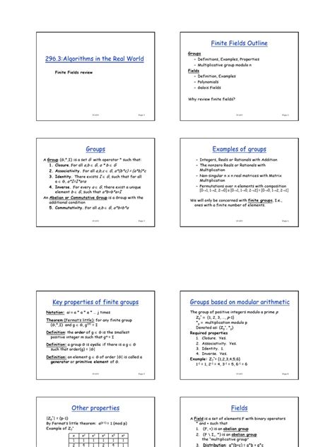 Finite Fields Pdf Group Mathematics Field Mathematics