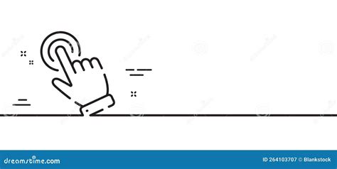Hand Cursor Line Icon Click Action Sign Vector Stock Vector Illustration Of Finger