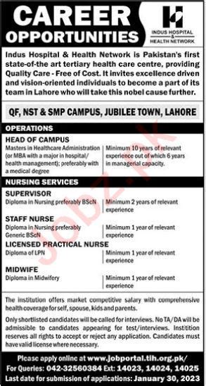 Indus Hospital And Health Network Jobs 2023 2025 Job Advertisement Pakistan