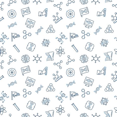 Premium Vector Genetics Concept Vector Linear Creative Seamless Pattern
