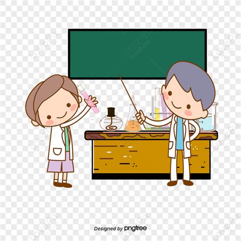 실험만화과학여자 Png 일러스트 무료 다운로드 Lovepik
