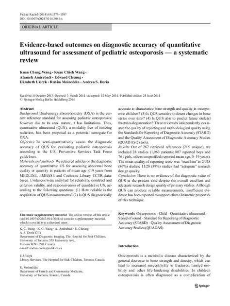 Pdf Evidence Based Outcomes On Diagnostic Accuracy Of Quantitative