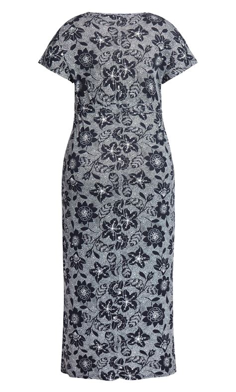 Evans Grey Floral Maxi Dress Evans