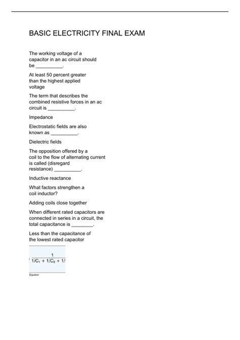 Basic Electricity Final Exam Basic Electricity Stuvia Us