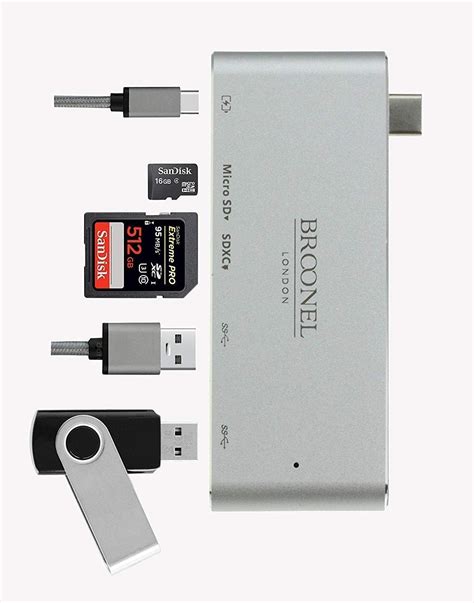 Broonel Type C Adapter Hub Usb C Adapter With 2 Usb 31 Portssd Memory