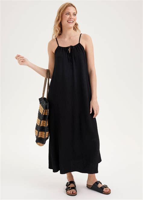 Black High Neck Midi Dress Matalan