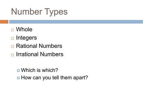 Classifying Numbers Ppt