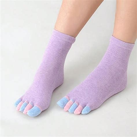 A Set Of Three Pairs Womens Toe Socks Crew Sock Five Finger Socks For