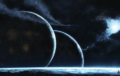 Wallpaper Space Stars Nebula Traces The City Lights Ship Planet For Mobile And Desktop